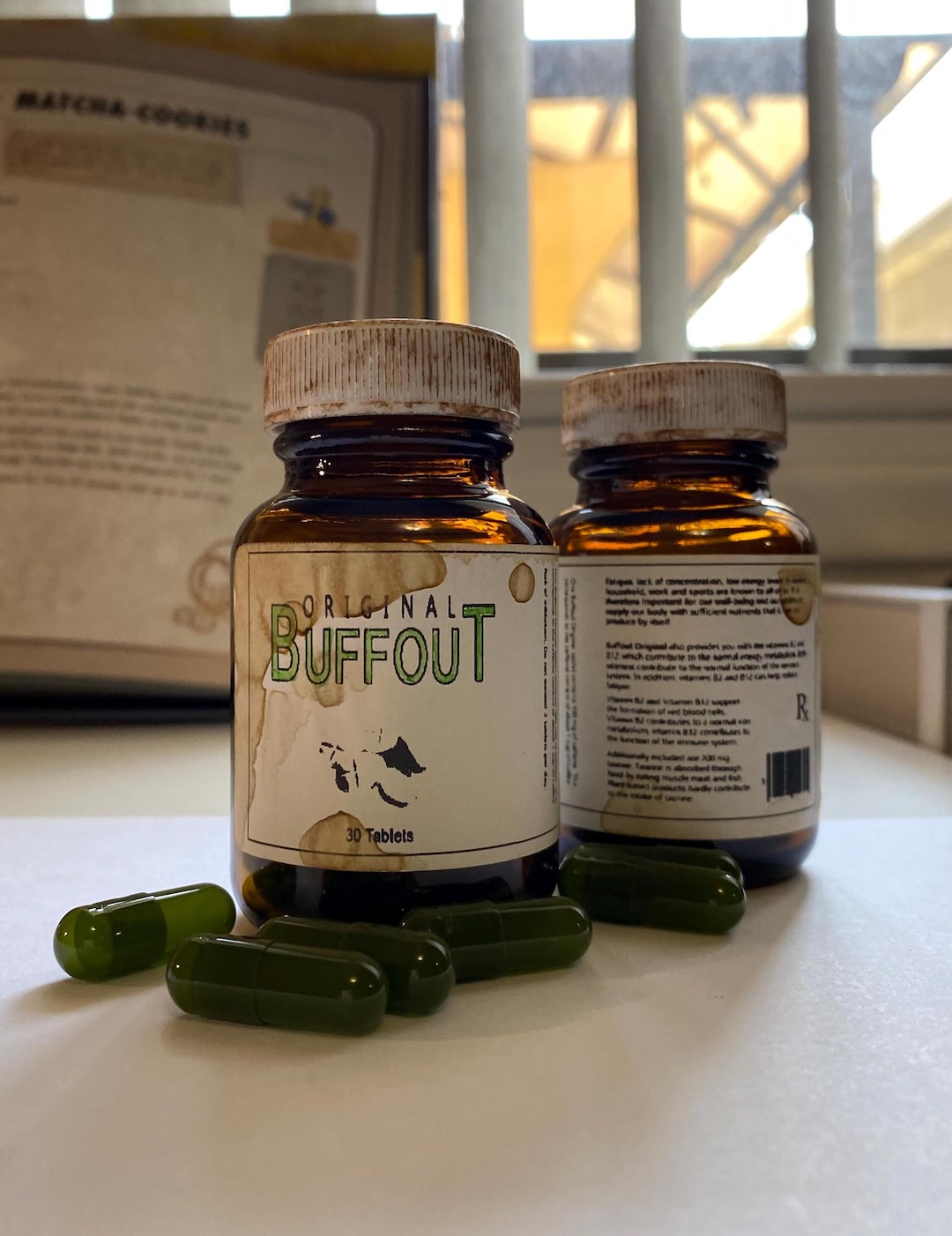 FALLOUT Buffout Prop - 1.75x3" Amber Glass Packer W/ White Cap - Etsy