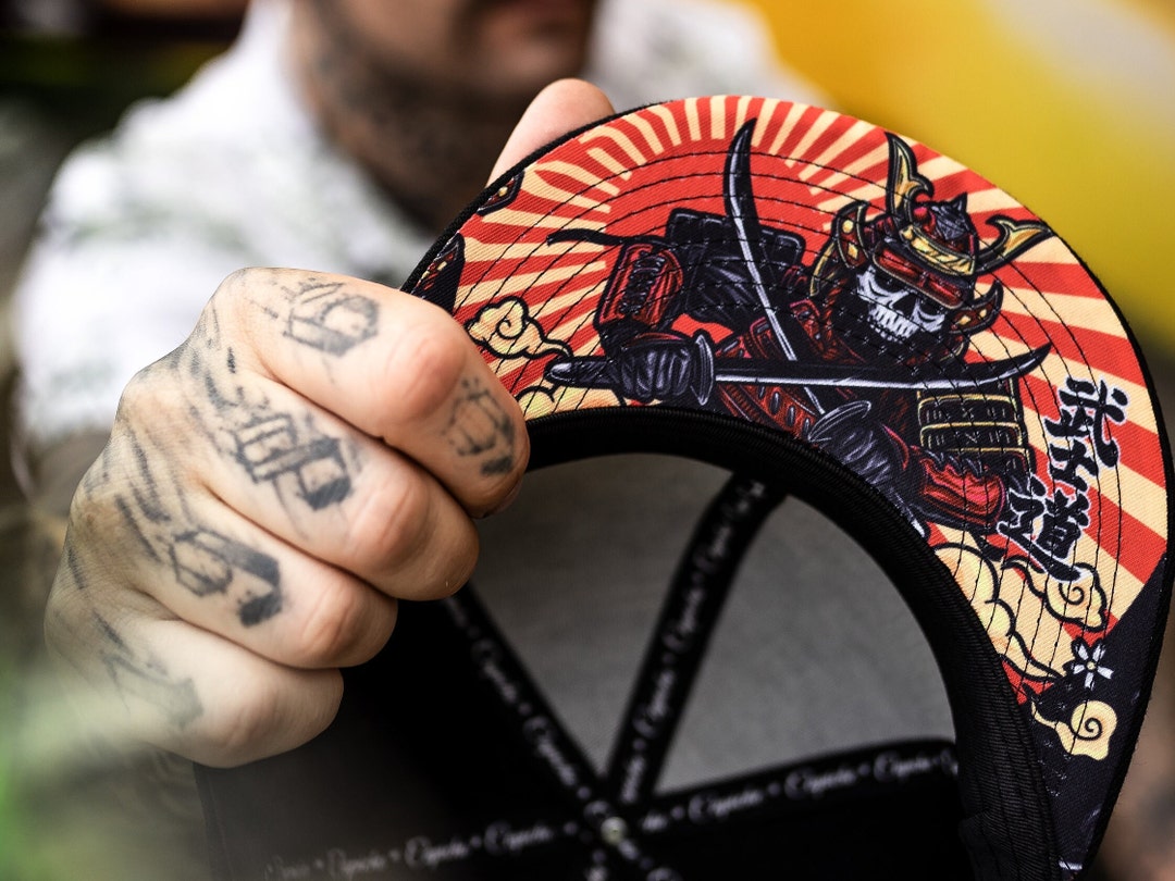 Snapback Hat Black Samurai Sword Warrior Capiche Baseball Cap Cool Hats ...