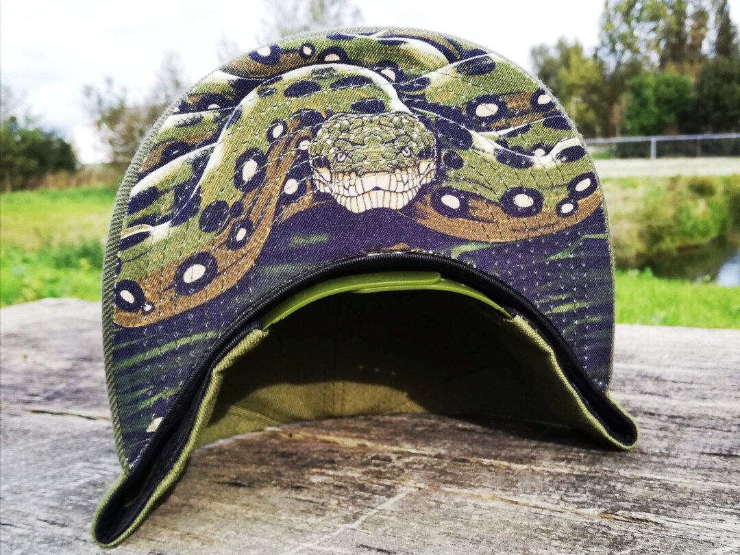 Snapback Hat Green Anaconda Snake Olive Swamp Capiche Baseball Cap Cool ...