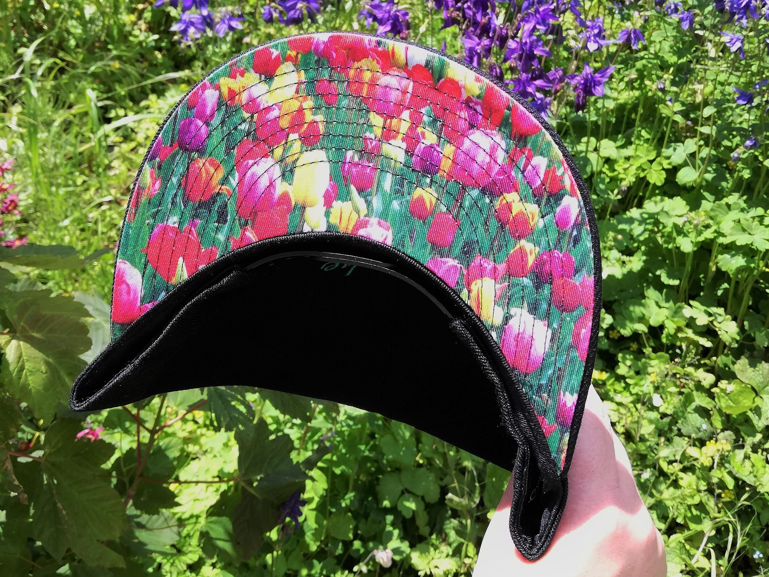 Snapback Hat Black Tulip Field Flower Capiche Baseball Cap Cool Hats ...