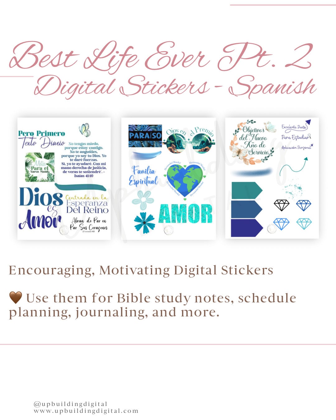 Spanish JW Digital Bible Study & Planner Stickers - Etsy