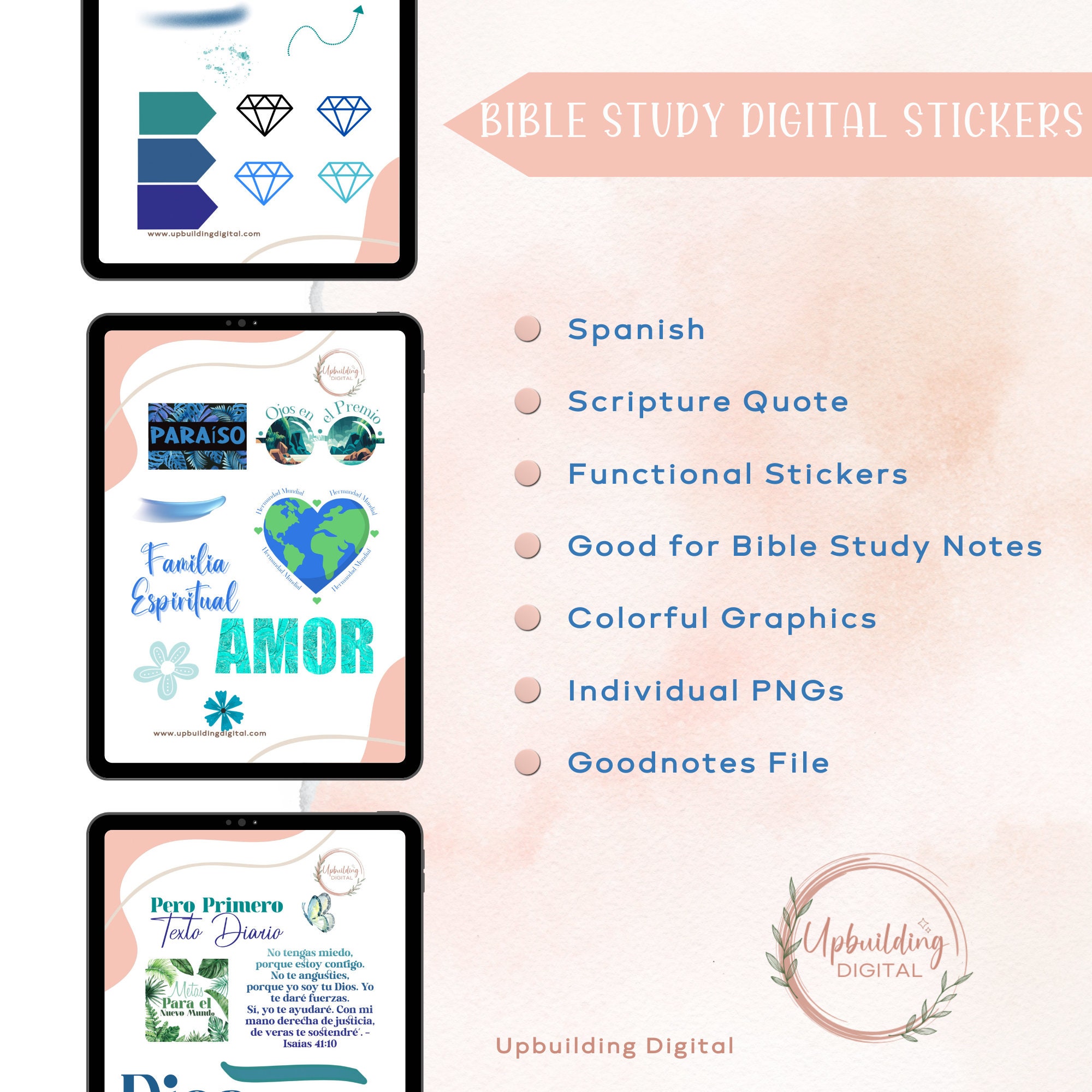 Spanish JW Digital Bible Study & Planner Stickers - Etsy