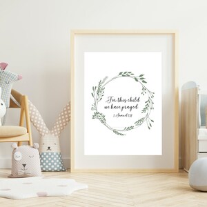 For This Child We Have Prayed Sign, Nursery Prayer Sign, Nursery Poster ...