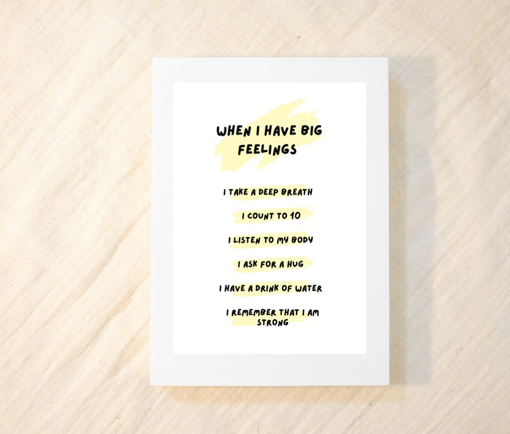 Feelings Poster, Emotions Poster for Elementary, Calming Down ...