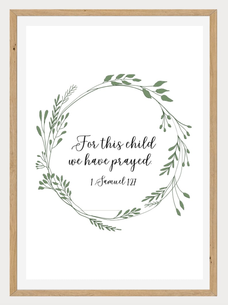 For This Child We Have Prayed Sign, Nursery Prayer Sign, Nursery Poster ...