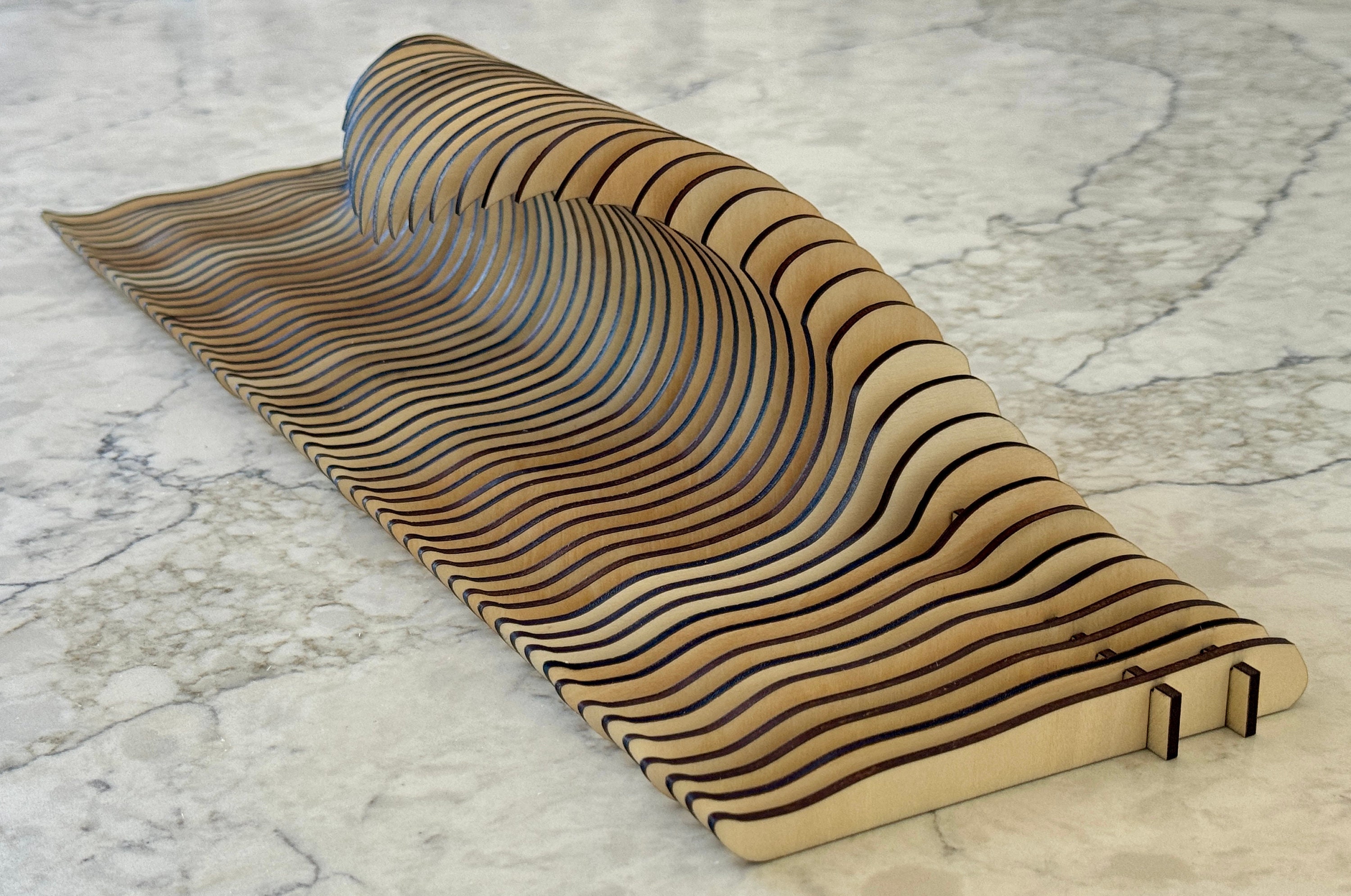 Breaking Wave Wood Tabletop Art Sculpture—3d Laser-cut Basswood, Beach ...