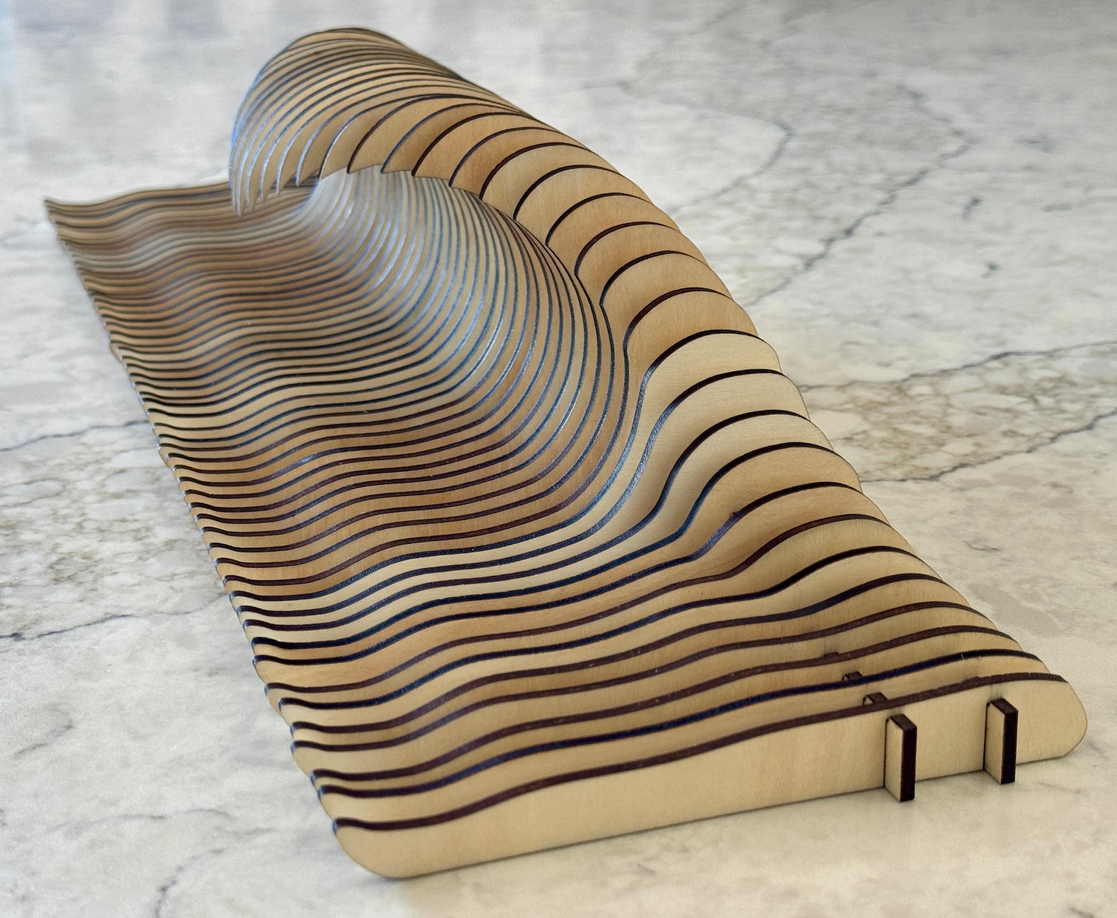 Breaking Wave Wood Tabletop Art Sculpture—3d Laser-cut Basswood, Beach ...