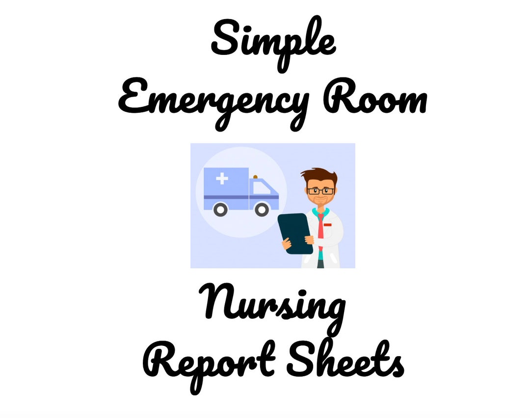 Simple Emergency Room Nursing Report Sheet - Etsy