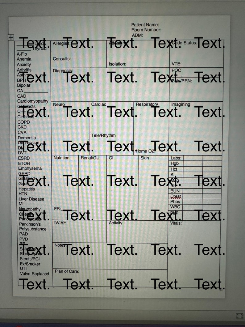 Telemetry Nursing Report Sheet - Etsy