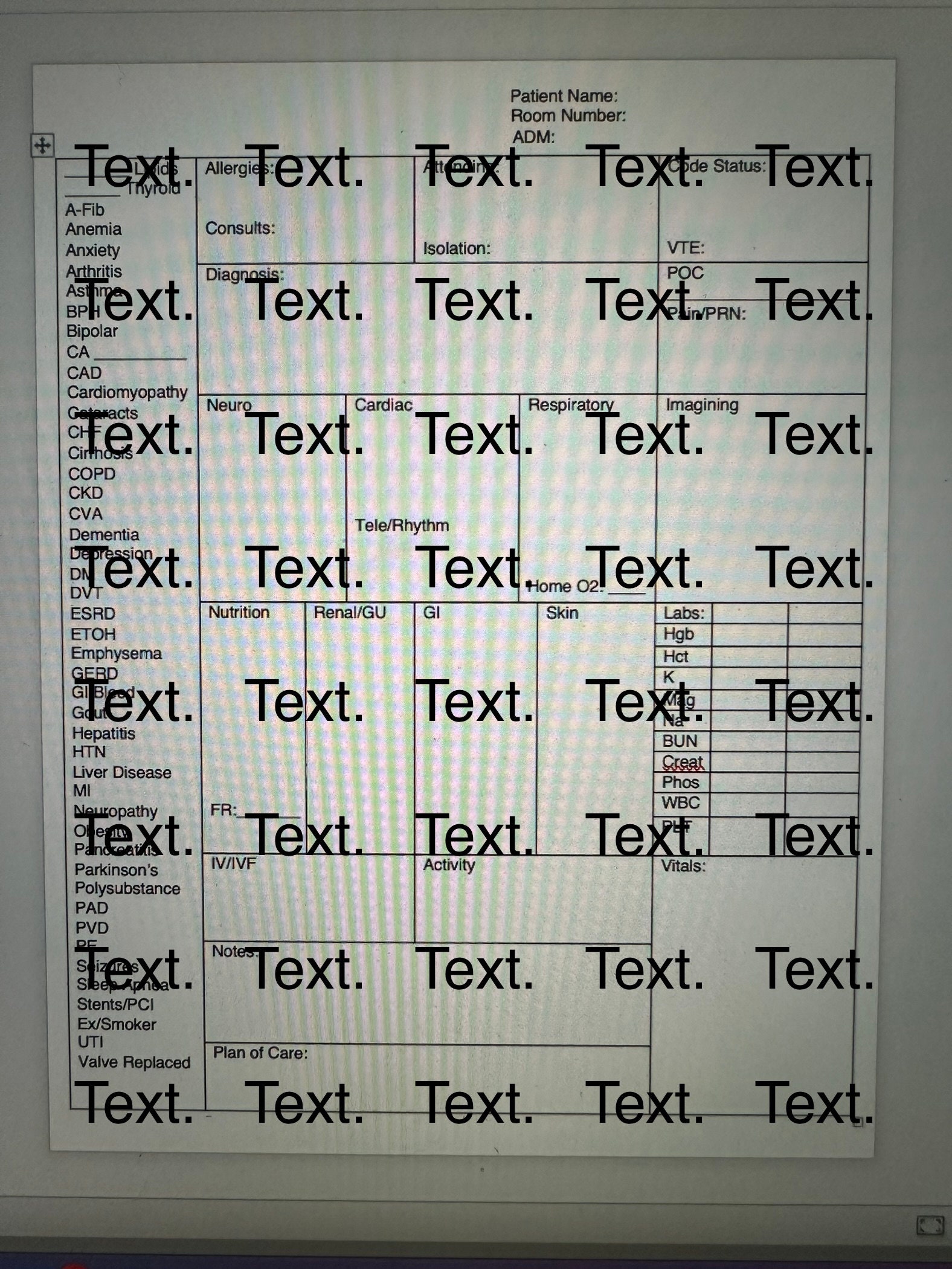 Telemetry Nursing Report Sheet - Etsy