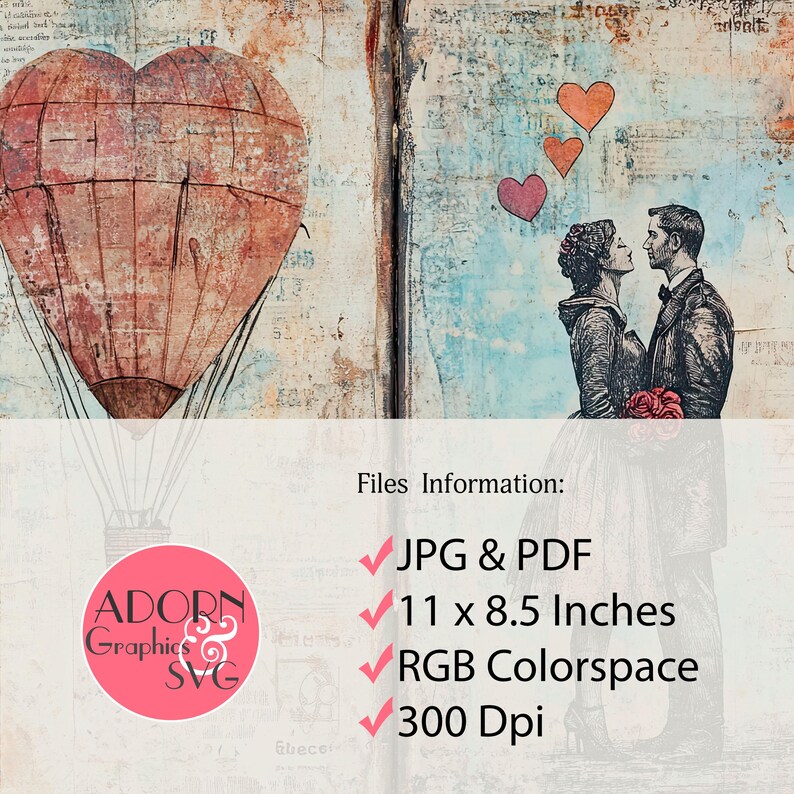 Vintage Valentine's Day Journal Pages Collection - Romantic Shabby Chic ...