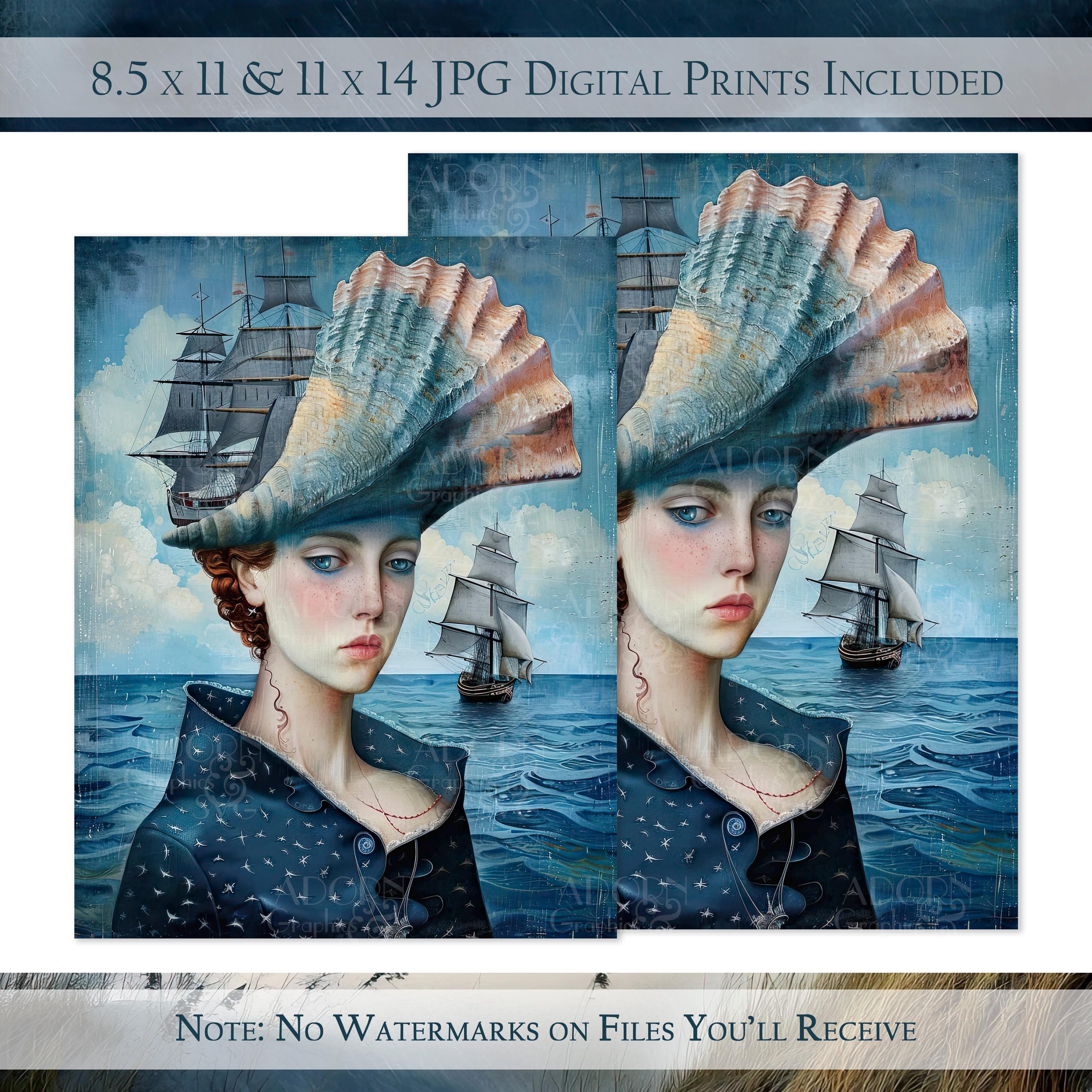 Sea ATC Cards | Collage Ephemera | Journaling Cards | Printable ...