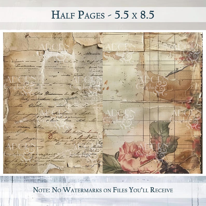 Weathered Paper - Junk Journal Paper - Distressed Papers - Journaling ...