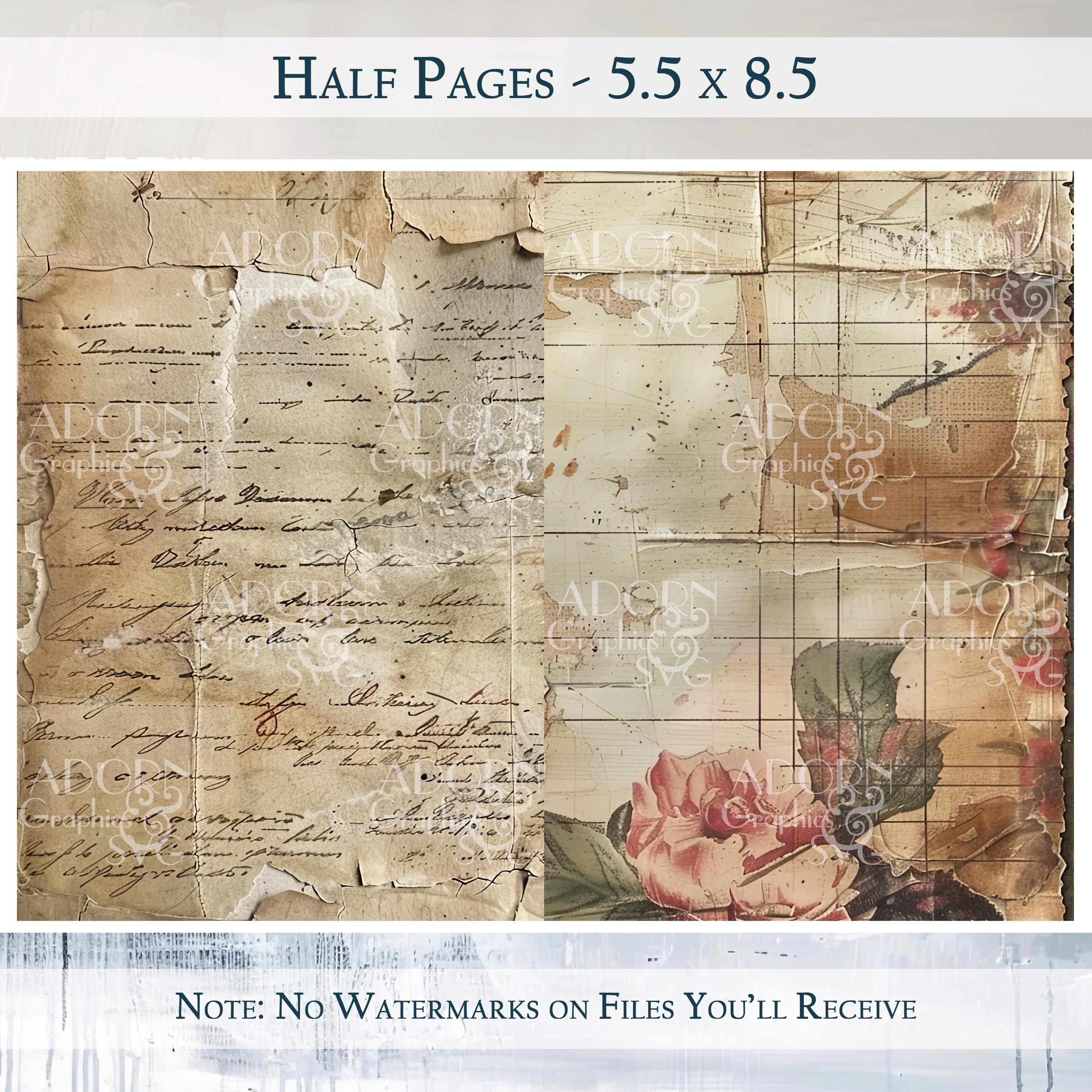 Weathered Paper - Junk Journal Paper - Distressed Papers - Journaling ...