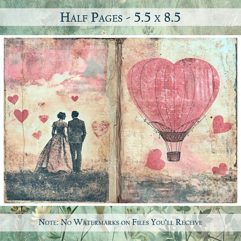 Vintage Valentine's Day Journal Pages Collection - Romantic Shabby Chic ...