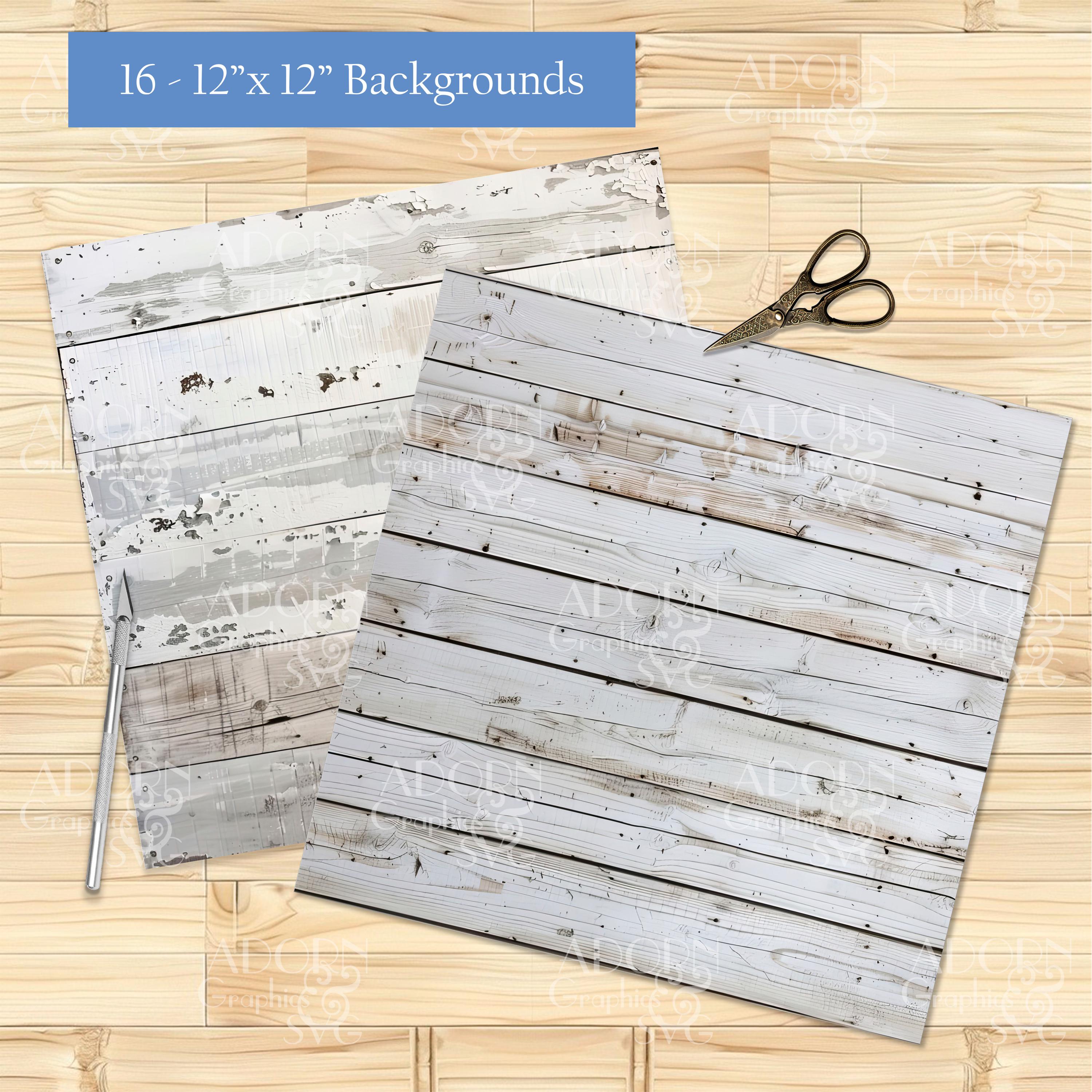 Whitewashed Wood Backgrounds, Wooden Patterns, Light Wooden Paper Pack ...