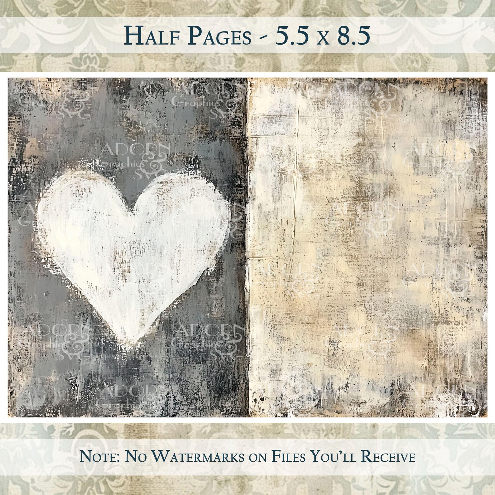 Vintage Grunge Half Pages - Shabby Chic Backgrounds - Graffiti Junk ...