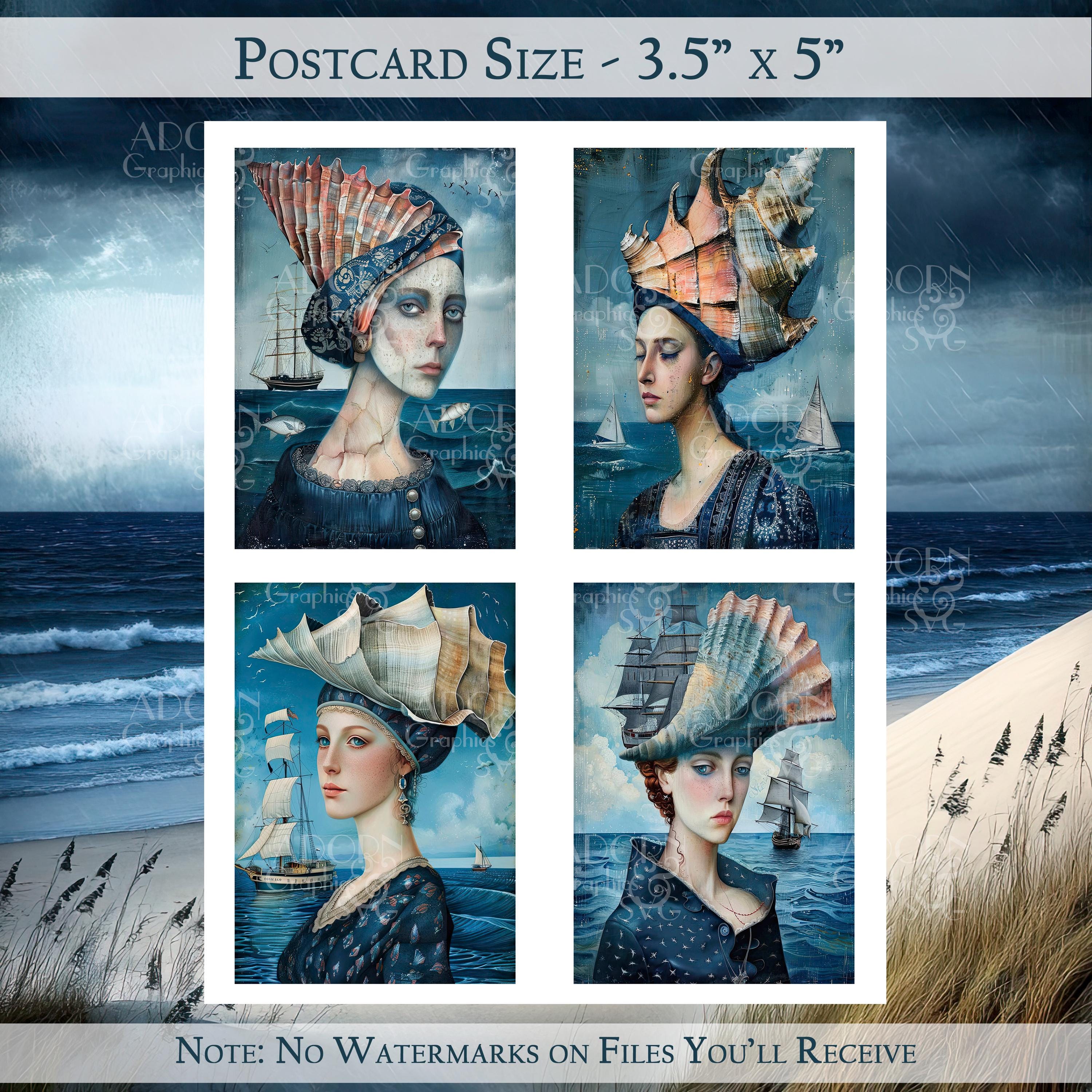 Sea ATC Cards | Collage Ephemera | Journaling Cards | Printable ...