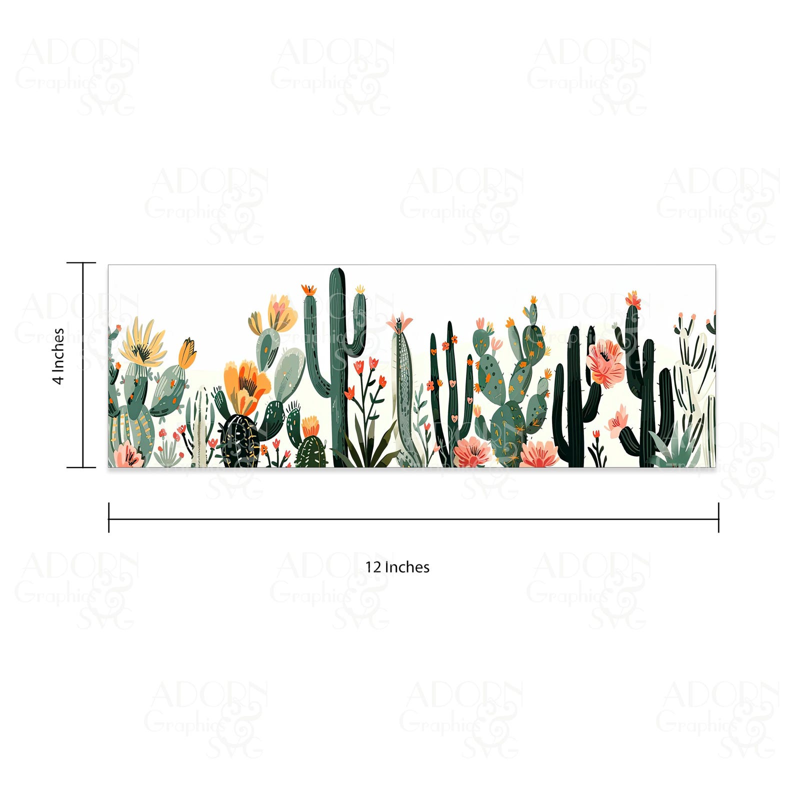 Cactus Border, Wedding Clipart, Cactus Flower Clip Art, Watercolor ...