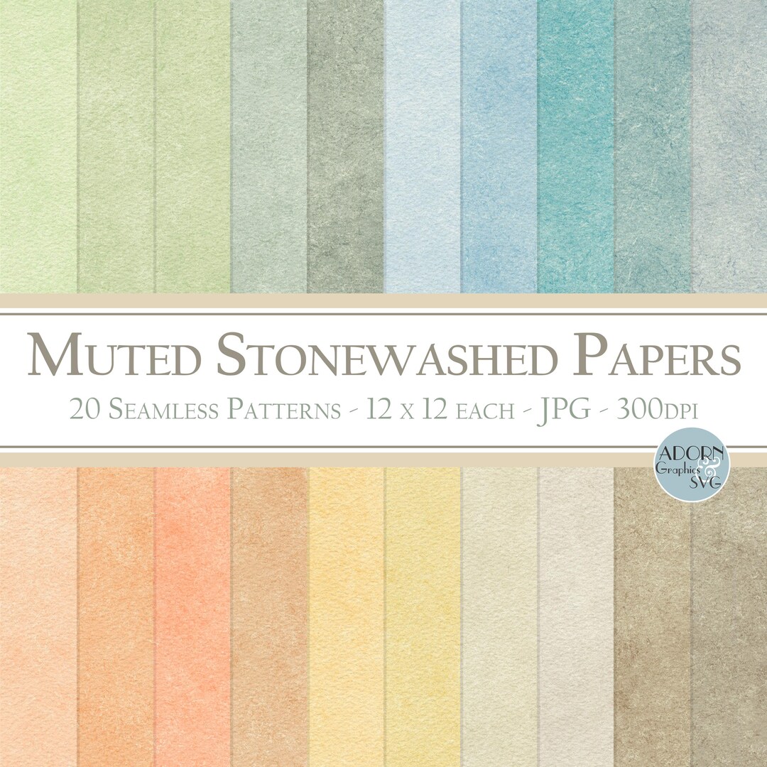 Muted Stone Wash Paper Pack, Soft Art Textures, Gradient Stonewash Tone ...