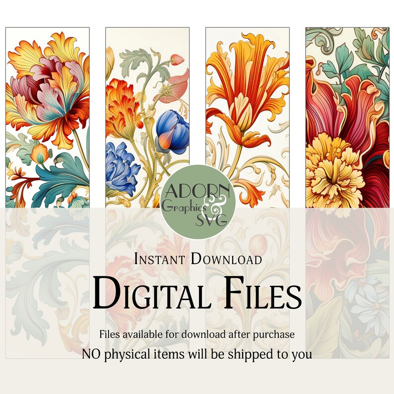 Aesthetic Bookmarks, Vintage Bookmarks, Art Nouveau Bookmark Bundle ...