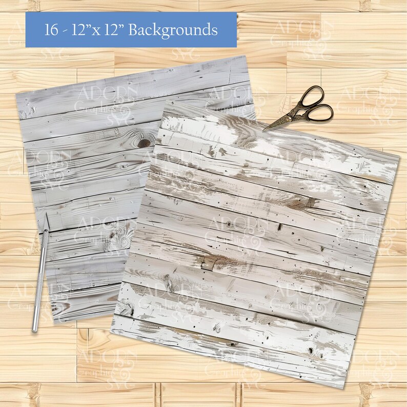 Whitewashed Wood Backgrounds, Wooden Patterns, Light Wooden Paper Pack ...