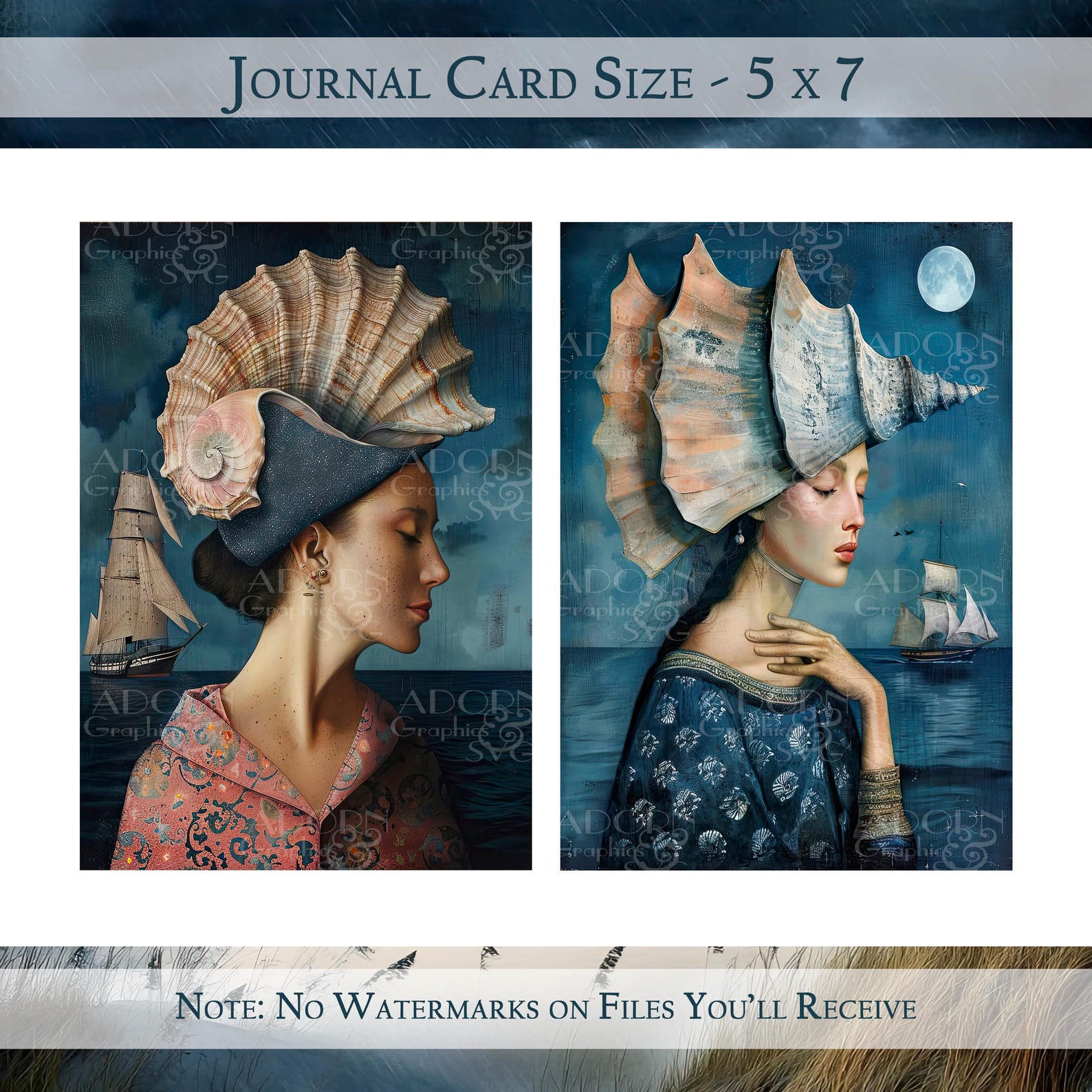 Sea ATC Cards | Collage Ephemera | Journaling Cards | Printable ...