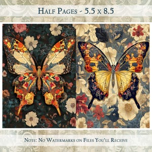 Butterfly Junk Journal Paper, Garden Themed Journal Kit, Printable ...