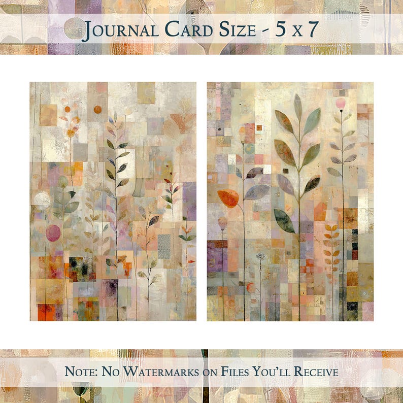 Floral Mosaic Collage Backgrounds for Junk Journals, Scrapbooking & Art ...