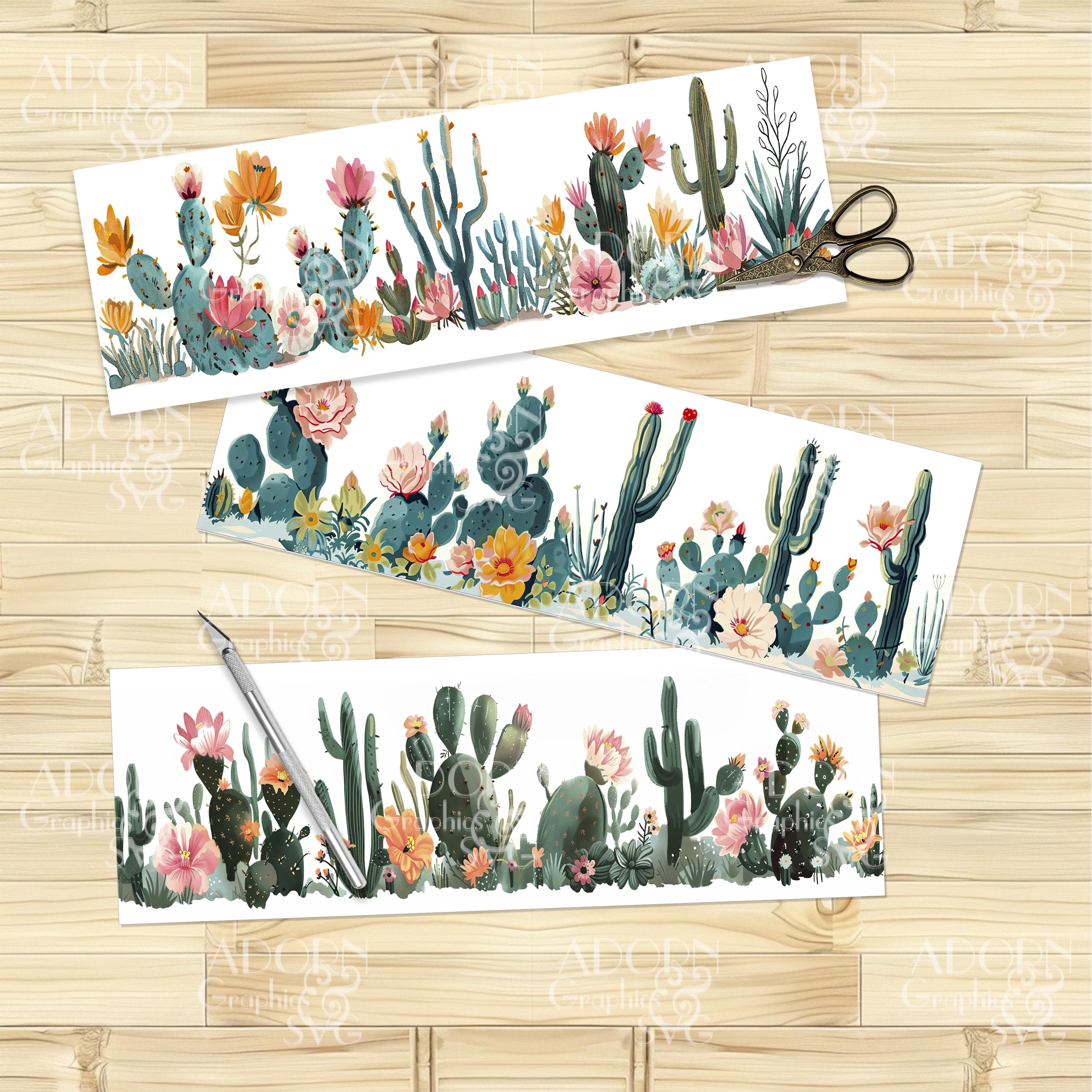 Cactus Border, Wedding Clipart, Cactus Flower Clip Art, Watercolor ...