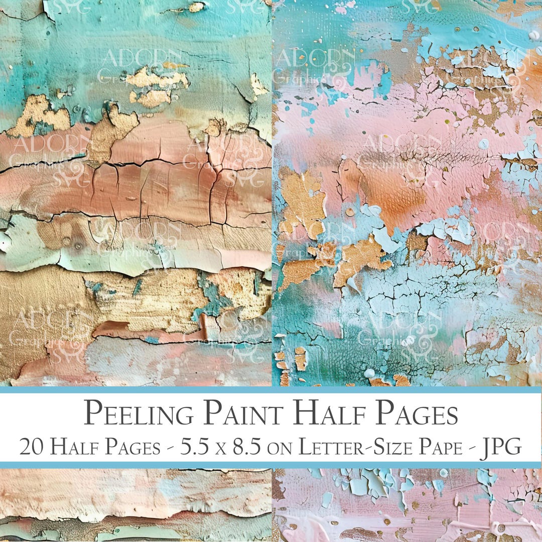 Peeling Paint, Half Pages, Grunge Background, Collage, Journal Kits ...