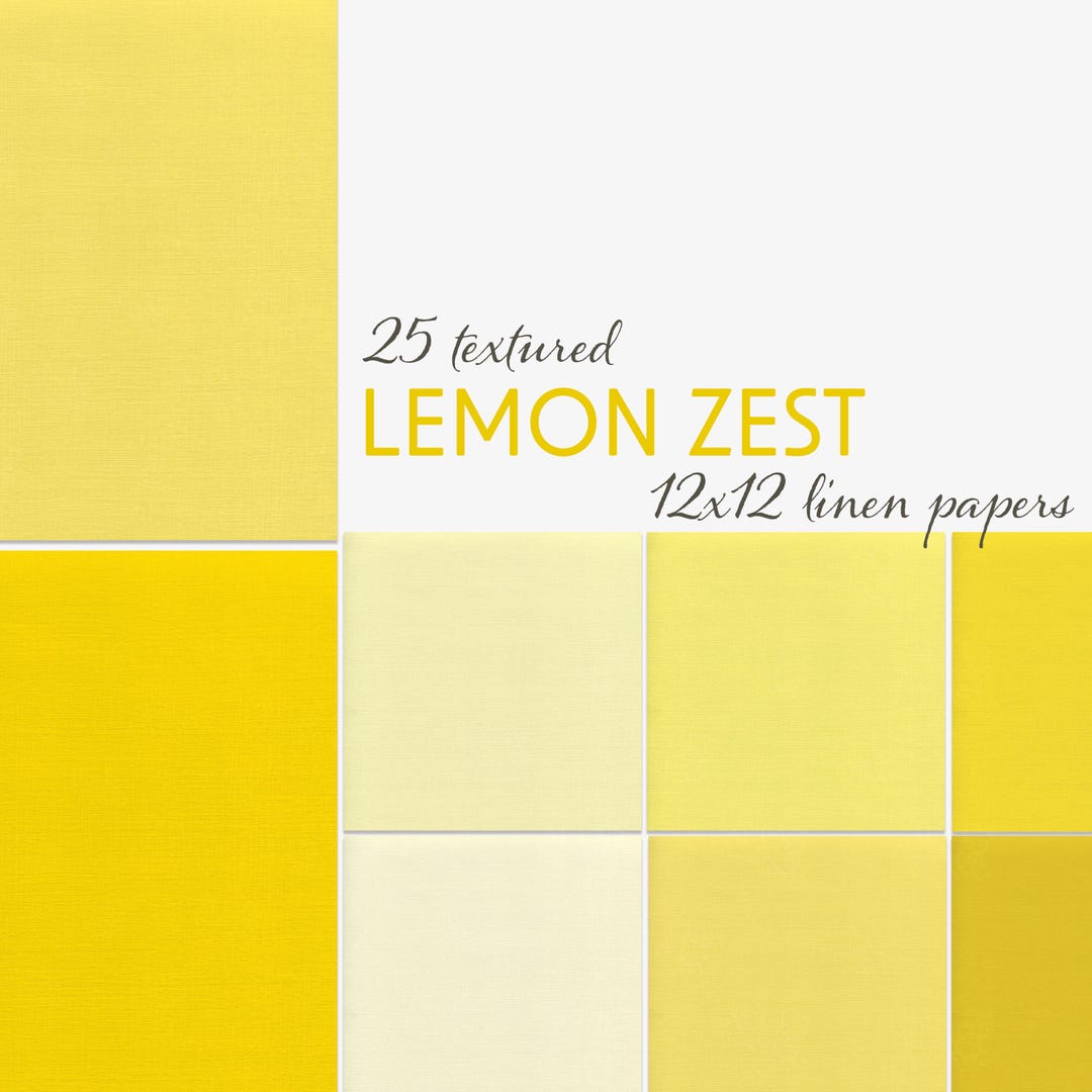 Lemon Yellow Linen Texture Digital Paper: 12x12 Scrapbook Backgrounds ...