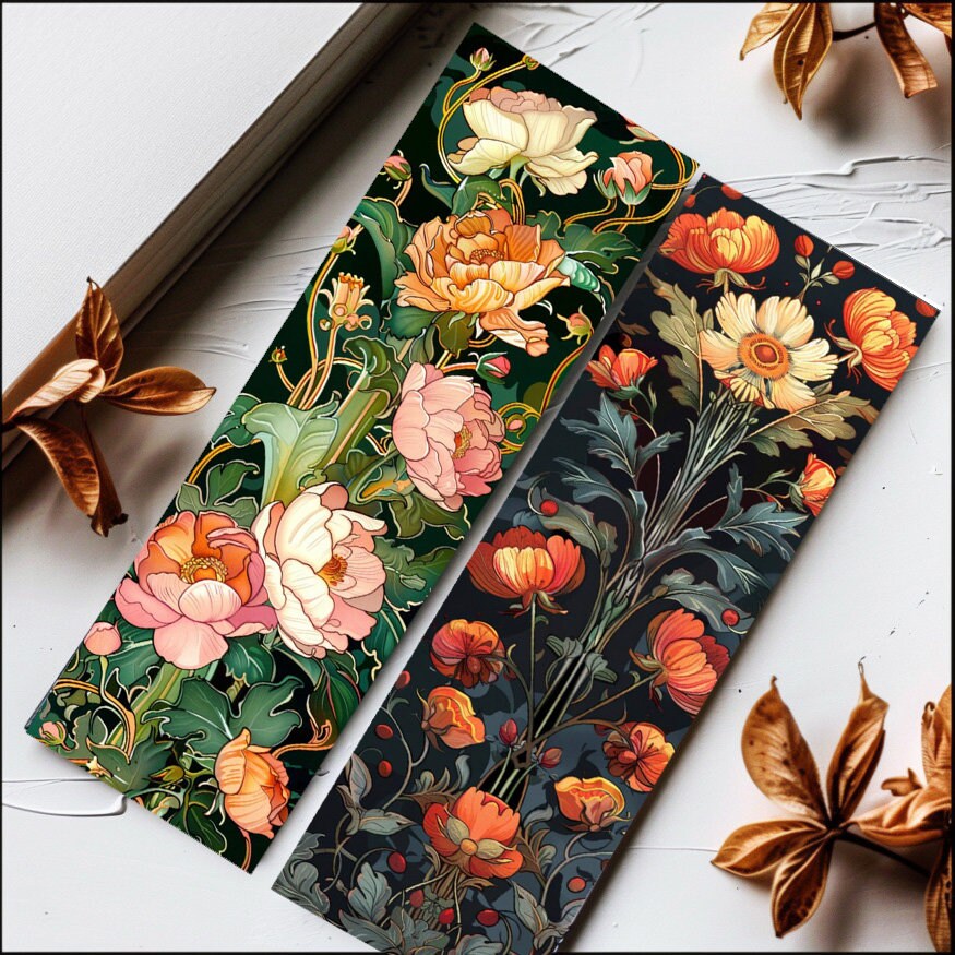 Aesthetic Bookmarks, Vintage Bookmarks, Art Nouveau Bookmark Bundle ...