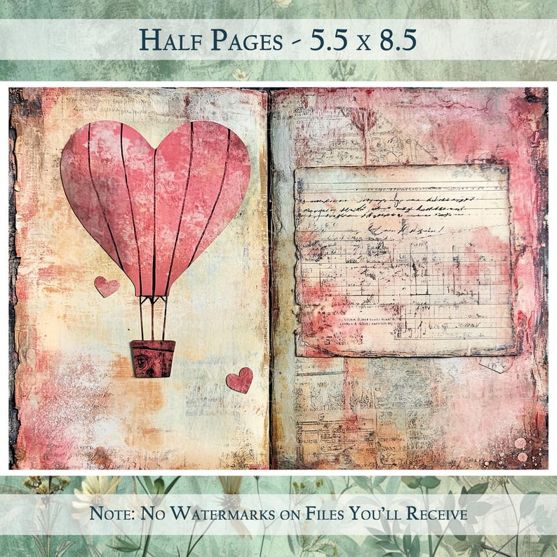 Vintage Valentine's Day Journal Pages Collection - Romantic Shabby Chic ...