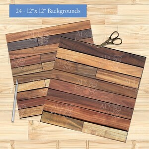 Wood Backgrounds, Wood Patterns, Dark Wooden Paper Pack, Digital Paper ...