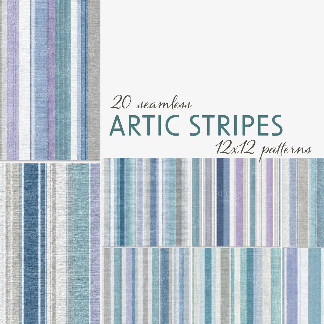Arctic Stripes Seamless Digital Paper – 12x12 Scandinavian Minimalist ...