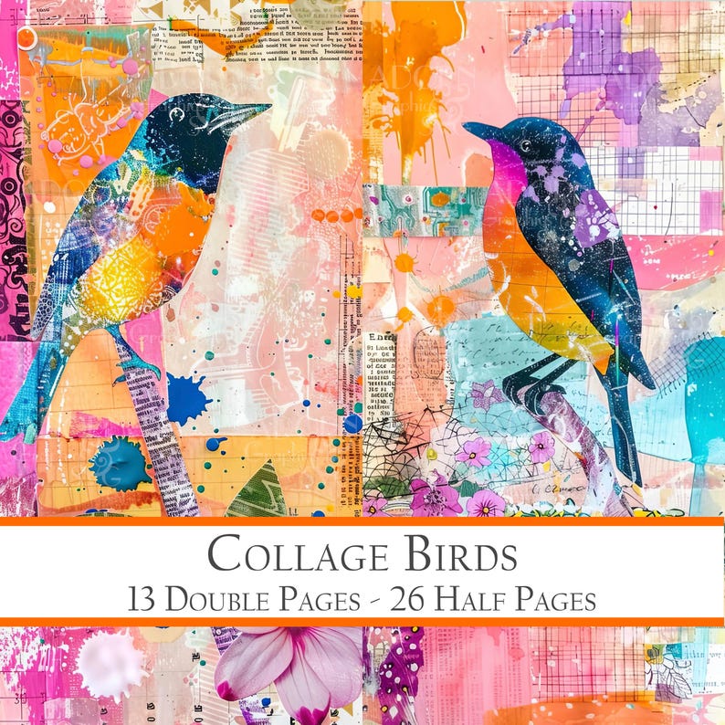 Bird Junk Journal Paper, Journal Kits, Printable Ephemera, Scrapbook ...