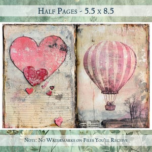 Vintage Valentine's Day Journal Pages Collection - Romantic Shabby Chic ...