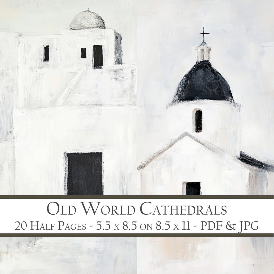 Old World Cathedral Junk Journal Backgrounds - Neutral Backdrops ...