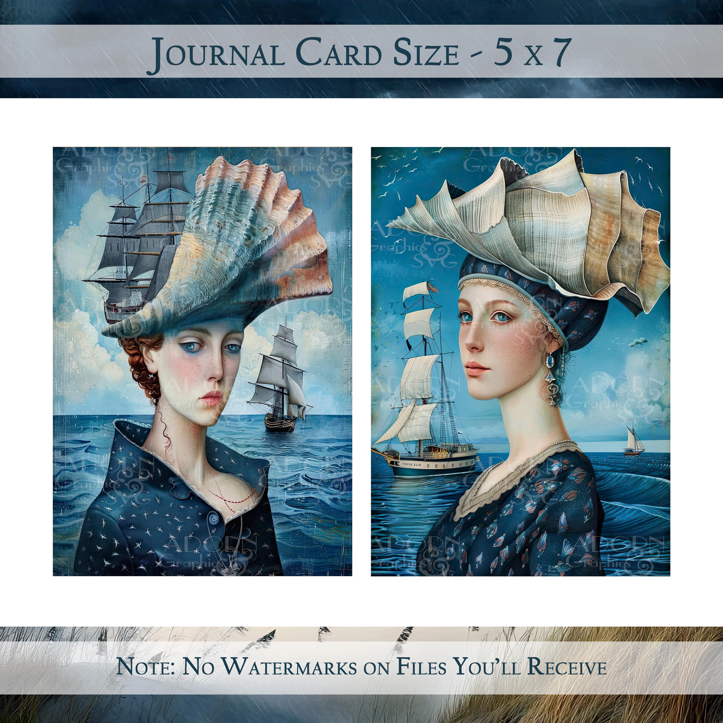 Sea ATC Cards | Collage Ephemera | Journaling Cards | Printable ...