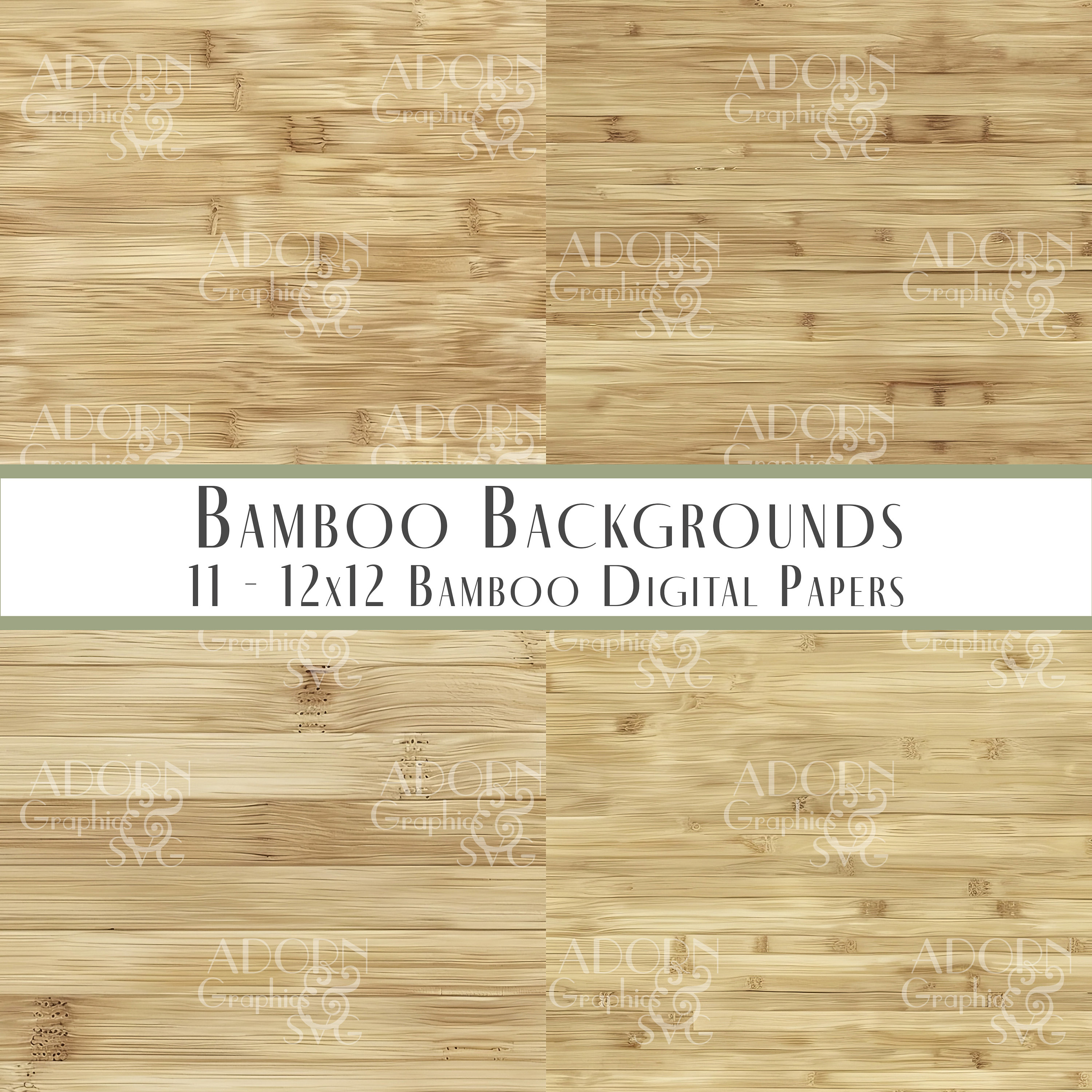 Bamboo Backgrounds, Wood Patterns, Bamboo Paper Pack, Digital Paper ...