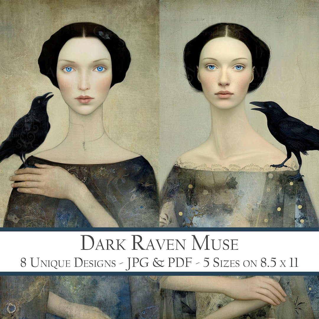 Gothic Raven Portraits: Victorian Women Art for Junk Journals ...
