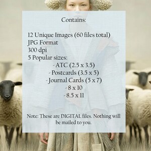 Pastoral Portrait Collage Ephemera – 12 Digital Woolgatherer Images for ...