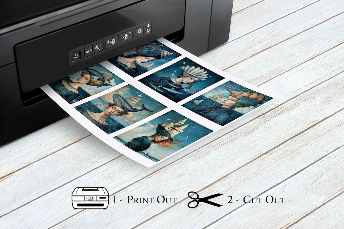 Sea ATC Cards | Collage Ephemera | Journaling Cards | Printable ...