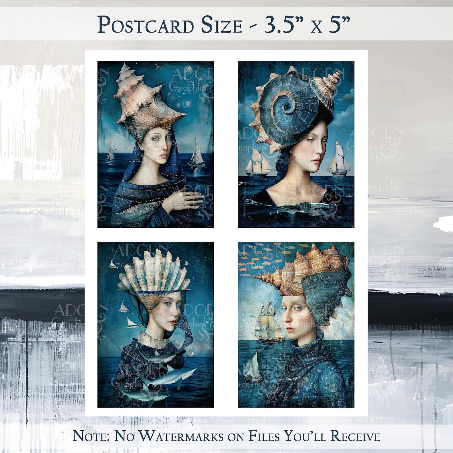 Sea ATC Cards | Collage Ephemera | Journaling Cards | Printable ...