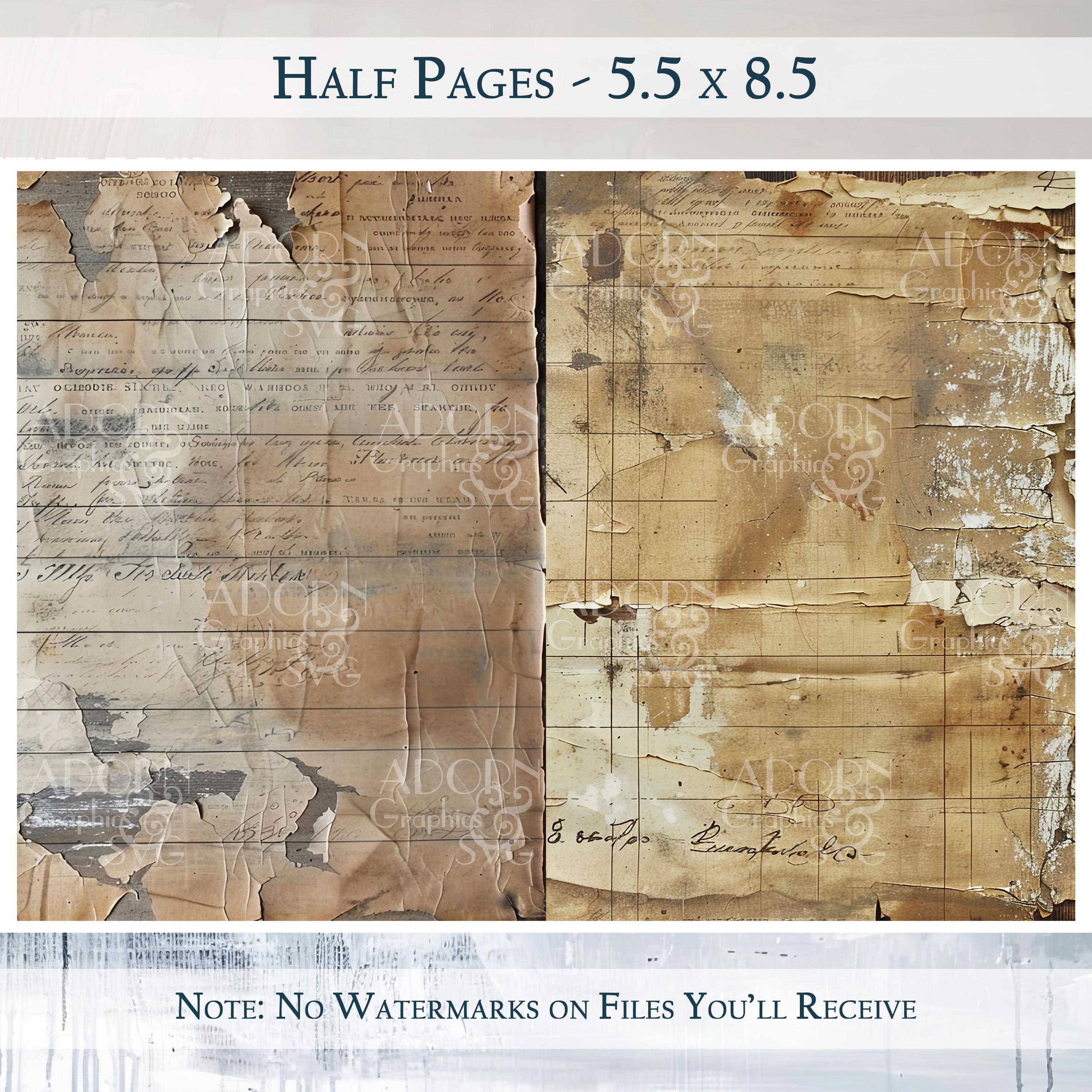 Weathered Paper - Junk Journal Paper - Distressed Papers - Journaling ...