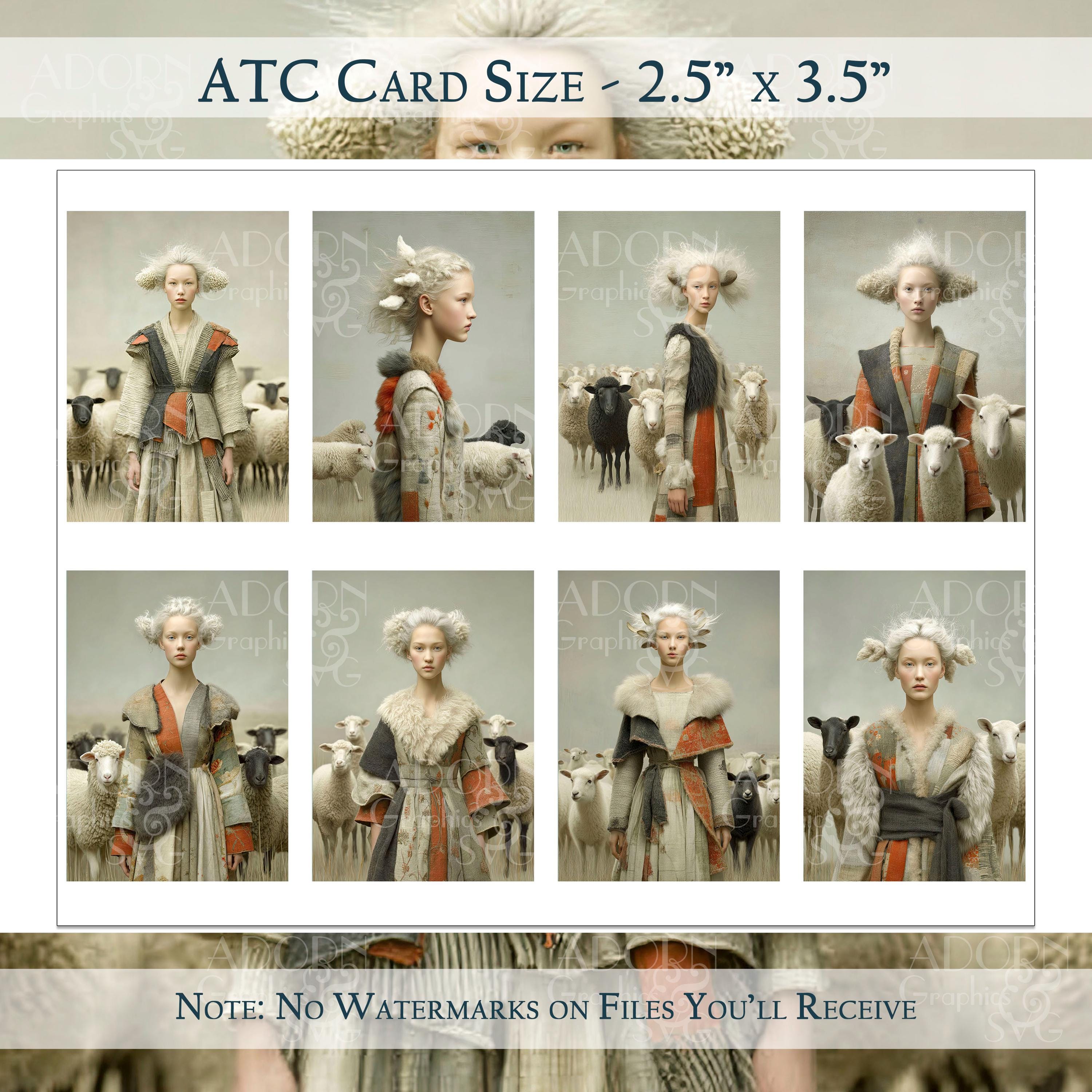 Pastoral Portrait Collage Ephemera – 12 Digital Woolgatherer Images for ...