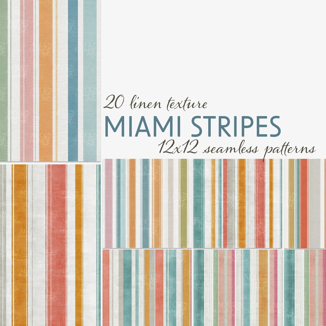 Pastel Linen Striped Digital Papers – Seamless Fabric Textures for ...