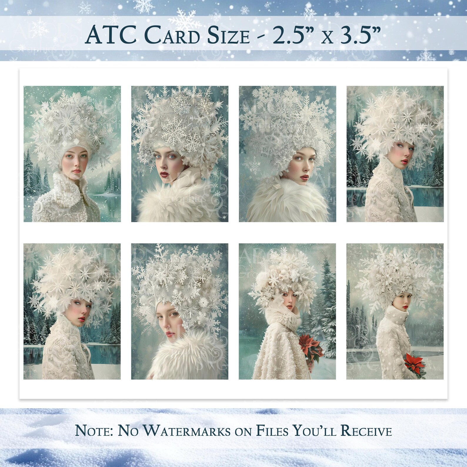 Winter ATC Cards | Collage Ephemera | Journaling Cards | Printable ...