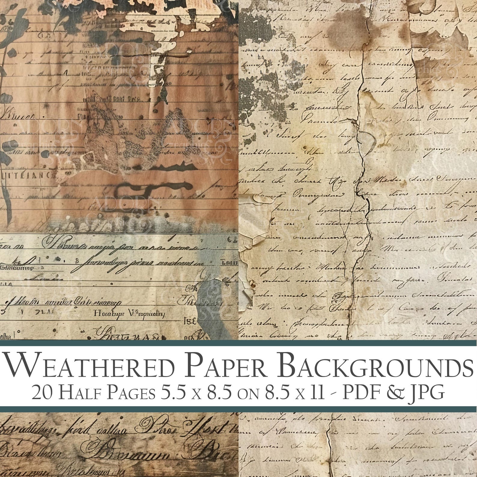 Weathered Paper - Junk Journal Paper - Distressed Papers - Journaling ...